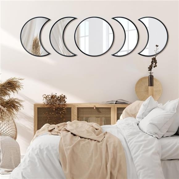 Wall Decor | Glass Moon Phase Mirror Set Scandinavian Decor Boho Wall ...